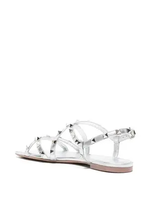 Valentino Garavani Rockstud Metallic Leather Sandals