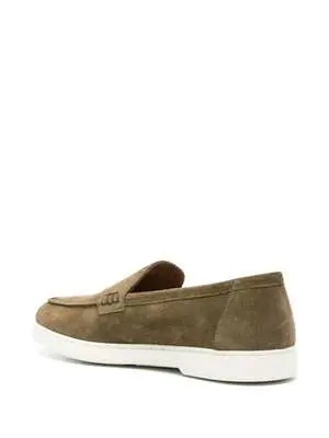 DOUCAL'S Suede Penny-slot Loafers - Green