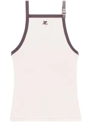 COURREGES Buckle-detail Tank Top - Neutrals