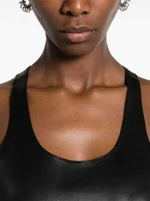 Rick Owens Sleeveless Leather Tank Top - Black