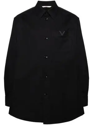 Valentino Garavani Vlogo Canvas Shirt - Blue