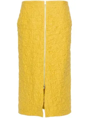JIL SANDER Cloqué Midi Skirt