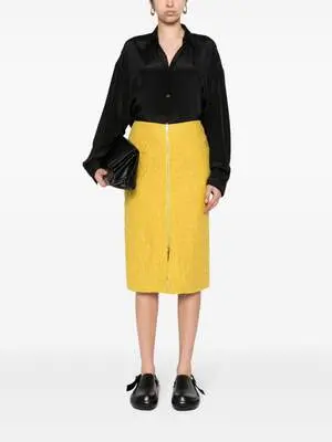JIL SANDER Cloqué Midi Skirt