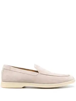 HENDERSON BARACCO Logo-embroidered Suede Loafers - Neutrals