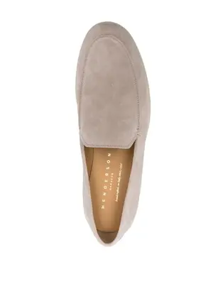 HENDERSON BARACCO Logo-embroidered Suede Loafers - Neutrals