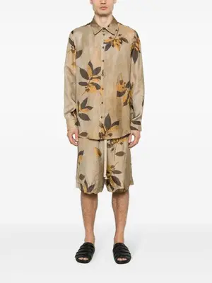 UMA WANG Branches-print Thigh-length Shorts