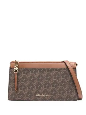 Michael Kors Logo-print Crossbody Bag - Brown