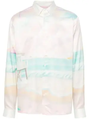 FAMILY FIRST Beach-print Bowling Shirt