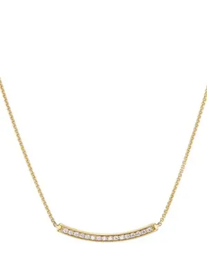 David Yurman 18kt Yellow Pavé Diamond Bar Necklace - Gold