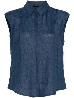 Emporio Armani Pleat-detailing Chambray Shirt