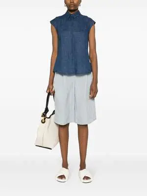 Emporio Armani Pleat-detailing Chambray Shirt
