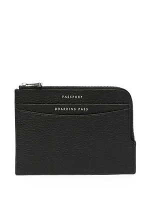 ASPINAL OF LONDON Logo-print Leather Travel Wallet - Black
