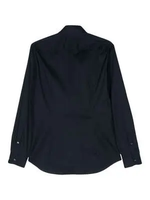 FAY Spread-collar Cotton Shirt - Blue