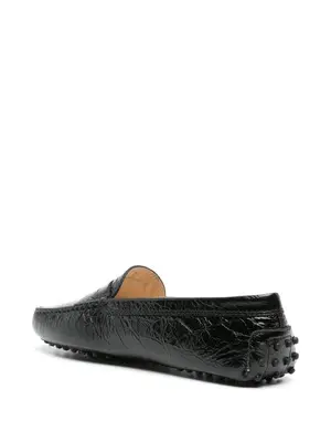 TOD'S Crinkled Leather Penny Loafers
