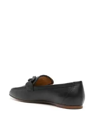 TOD'S Chain-link Leather Loafers - Black