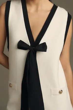 English Factory Sleeveless V-neck Bow Midi Dress