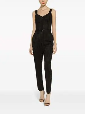 Dolce & Gabbana Pinstriped Bustier Top - Black