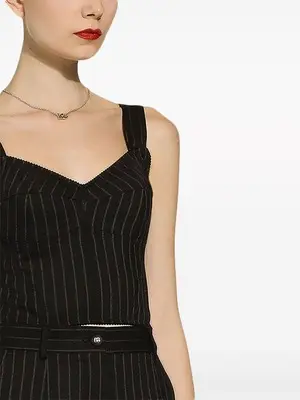 Dolce & Gabbana Pinstriped Bustier Top - Black