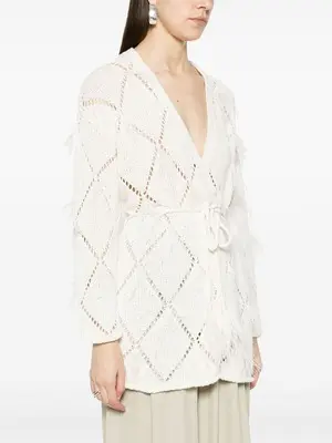 TWINSET Diamond-pattern Crochet Knit Cardigan