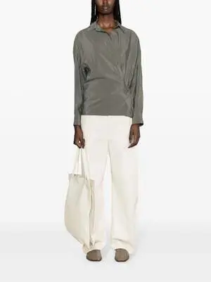 LEMAIRE Draped Silk Blend Shirt - Green