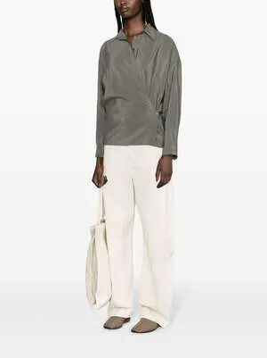 LEMAIRE Draped Silk Blend Shirt - Green