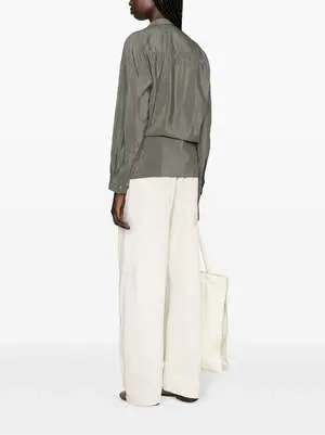 LEMAIRE Draped Silk Blend Shirt - Green