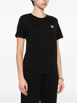 Maison Kitsuné Fox-appliqué T-shirt - Black