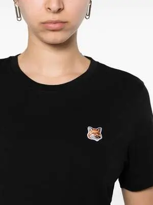 Maison Kitsuné Fox-appliqué T-shirt - Black