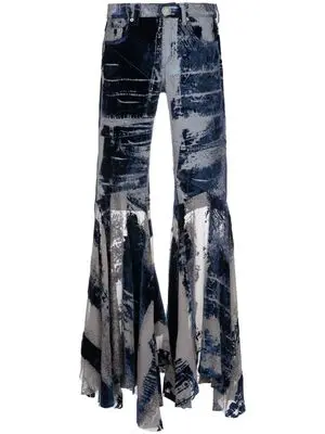 Roberto Cavalli Distressed Flared Trousers
