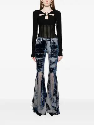 Roberto Cavalli Distressed Flared Trousers