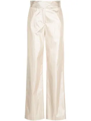GENNY Pinstripe Wide-leg Trousers