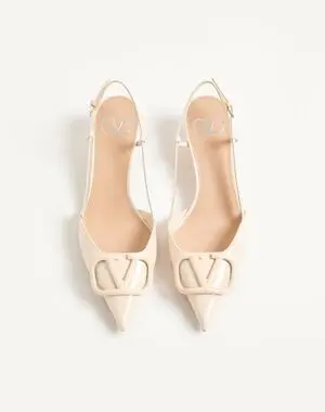 Valentino Garavani Vlogo Slingback Pumps - Light Ivory
