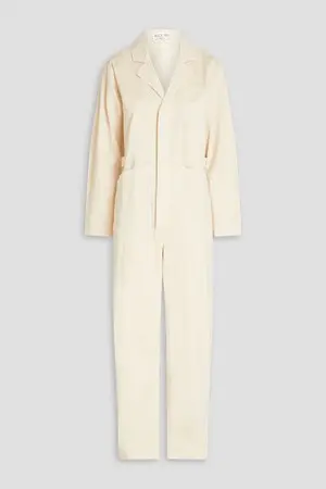 ALEX MILL Standard Cropped Stretch-cotton Jumpsuit - Ecru