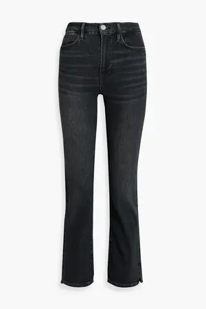 FRAME FRAME Le Super High-Rise Straight-Leg Jeans - Charcoal