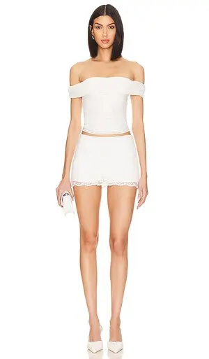 LOVERS AND FRIENDS Elliot Lace Skort - White Lace