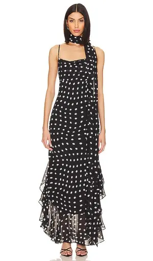Lpa Giulia Maxi Dress - Black And Cream