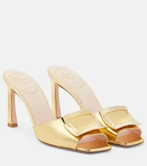 Roger Vivier Gold Tone Mules Clogs For Women