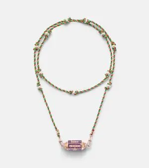 MARIE LICHTENBERG 18kt Rose Gold Prayers Box Locket Necklace With Diamonds And Pearls - Multicoloured