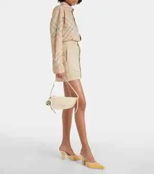 Burberry Shield Mini Leather Shoulder Bag - Neutrals