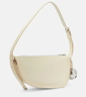 Burberry Shield Mini Leather Shoulder Bag - Neutrals