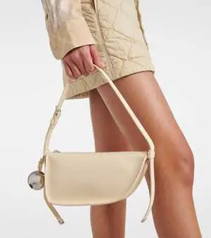 Burberry Shield Mini Leather Shoulder Bag - Neutrals
