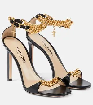 TOM FORD Zenith 105 Chain Detail Leather Sandals