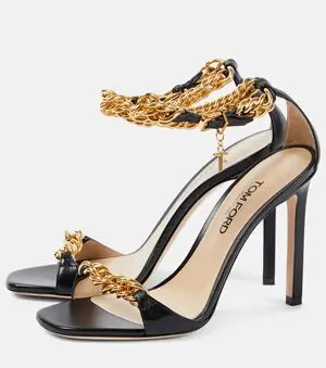 TOM FORD Zenith 105 Chain Detail Leather Sandals