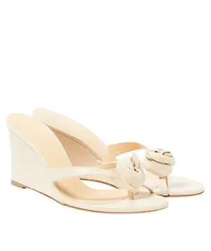 Magda Butrym Leather Wedge Sandals - Beige