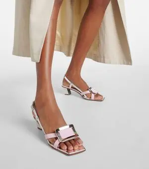 ROGER VIVIER Belle Vivier 45 Patent Leather Sandals