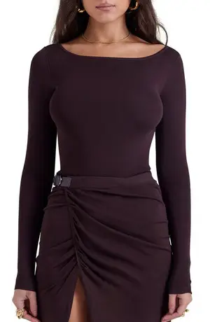 House Of Cb Inoe Long Sleeve Ribbed Bodysuit