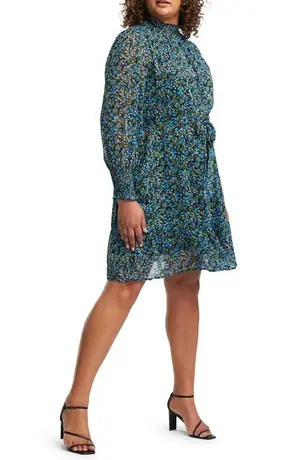 ESTELLE Floral Print Long Sleeve Dress