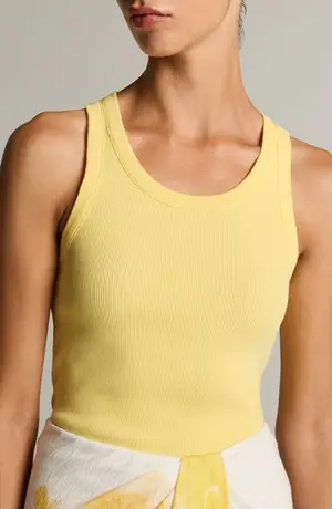 Vince Scoop Neck Rib Tank - Limone