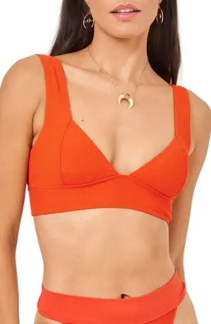 L*Space LSPACE Hailey Rib Bikini Top Pimento
