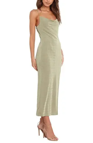 PETAL & PUP Diani Cowl Neck Midi Slipdress